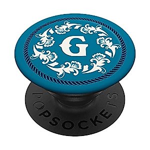 Western Cowboy Cowgirl Design Monogram - Teal - Letter G PopSockets Swappable PopGrip
