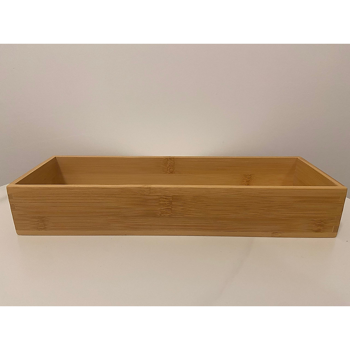 SYAOYI Bamboo Drawer Organizer - Kitchen Drawer Utensil Organizer Office Supplies Desk Organizer Makeup Silverware Tray Flatware Organization 12"*4"*2"