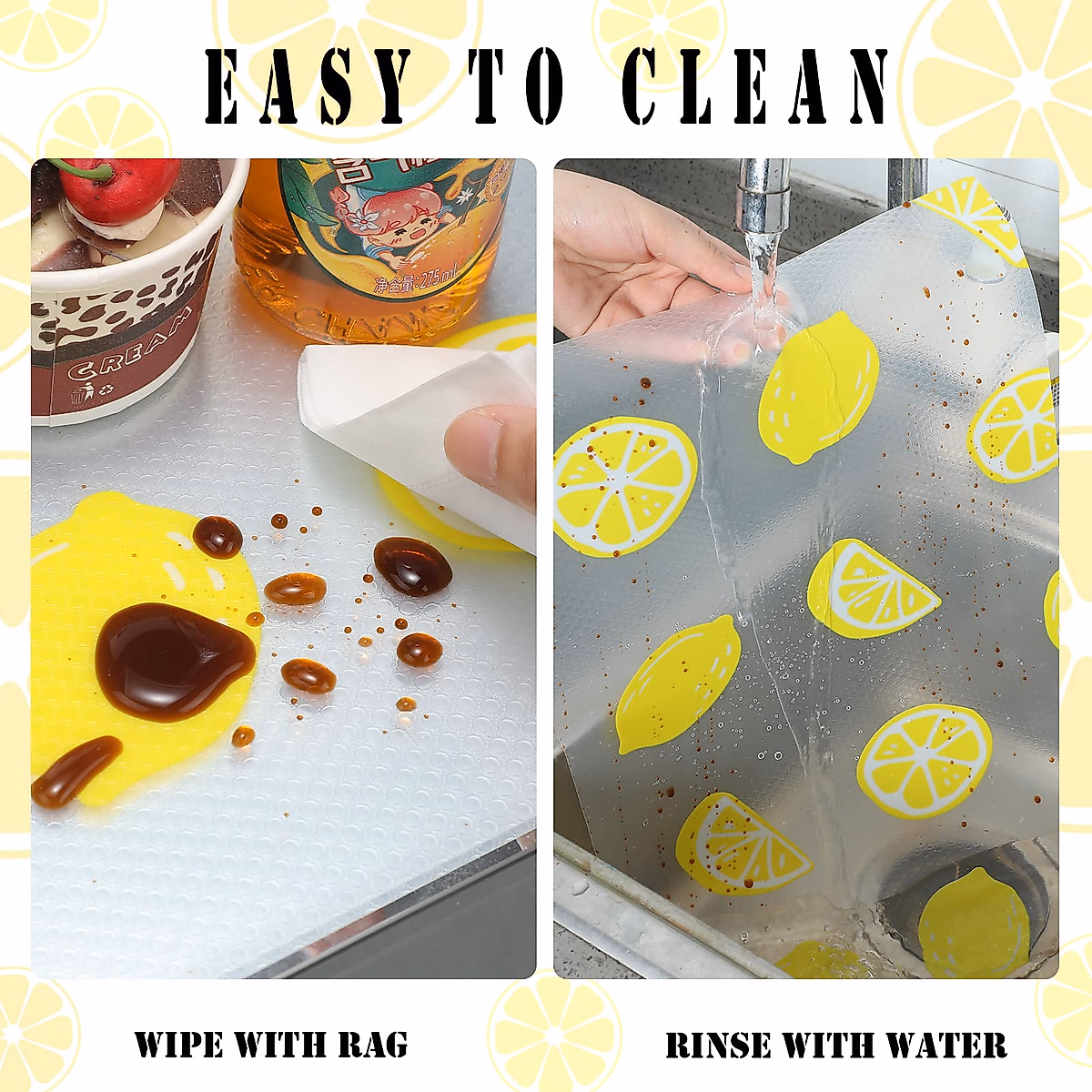 8 Pieces Refrigerator Shelf Liner Drawer Liner for Kitchen Cabinets Washable Refrigerator Mats Eva Non Adhesive Shelf Liners Easy to Cut Drawer Cover Sheet for Fridge Dresser, 17.7 x 11.8 Inch (Daisy)