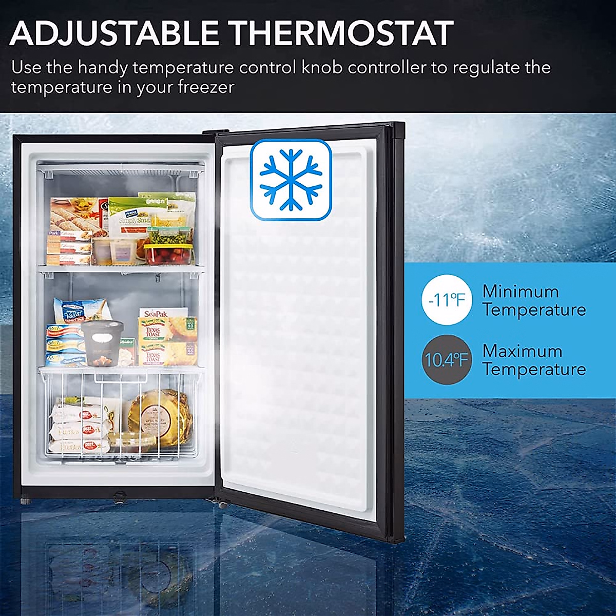 Whynter CUF-301BK 3.0 Cubic feet Energy Star Upright Freezer with Lock Black Bundle with 2 YR CPS Enhanced Protection Pack