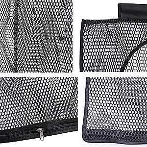 ALYER Breathable Mesh Laundry Hamper,Foldable Hanging Storage Basket,Portable Space Saving Storage Bag (Black)