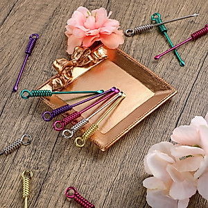 GEEHUA 15 PCS Tiny Spoon, Portable Alloy Mini Shovel Spoon Powder Spoon Keychain Teaspoon Sparkling Pendant Necklace for Spices Salts Sand Spice Scoop