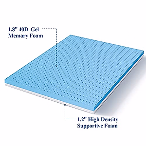 Maxzzz 3 Inch King Mattress Topper Memory Foam, Dual-Layer High-Density Medium Firm Foam Bed Topper for Back Pain Relief, Gel Memory Foam Mattress Pad, Certipur-Us Certified