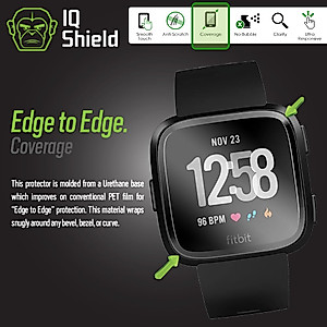 IQShield Screen Protector Compatible with Fitbit Versa 2 (6-Pack) Anti-Bubble Clear TPU Film