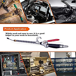 High Volume Powerful Air Blow Gun with Extensible Air Flow Nozzle, Pneumatic Air Compressor Accessories Blower Tool, Maximum Extended to 26 Inch Blower Gun with Anti-slip Rubber Coated Metal Handle