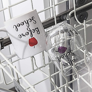 Funny Mugs, LOL Before School, After School Coffee Mug and Stemless Wine Glass Set - Gift for Teachers and Professors - 11 oz Coffee mug - 15 oz wine glass