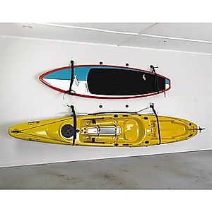 RAILBLAZA Kayak Wall Mount Sling Storage for SUPs, Canoes, Windsurfers and Kayaks to Store in Garages or Sheds