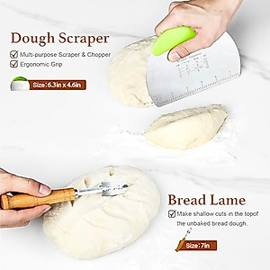 MaMix Banneton Bread Proofing Basket Set of 2, Silicone Sourdough Bread Baking Supplies, 9 inch Round & 10 Oval Sourdough Starter Kit Includes Essential Tools, Easy to Clean and Use (pink)