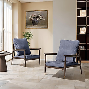 PATIOHIT Outdoor Chair Cushions Waterproof Indoor Furniture Seat Cushions Patio Cushions for Sofa Couch Outdoor Furniture with Removable Cover Deep Seat & Back Cushion (22 x 21 Inch, Sky)