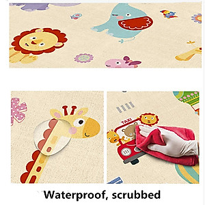 Baby Folding Mat,Large Tummy Time Folding Baby Crawling Mat Outdoor or Indoor Use, Waterproof Portable Double Sides Crawling Mats Cute Cartoon,Non Toxic for Kids Toddler Rug (70 x 59 x 0.2 inches)