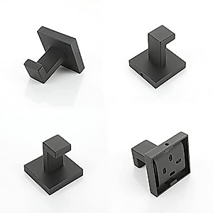 COUOBO Wall Hooks Towel Hooks Towel Holder Robe Hook Bathroom Hooks Black Heavy Duty Door Hanger Stainless Steel Matt Black 4 Pack
