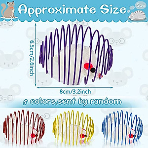 5 Pcs Cat Spring Balls Stretchable Cat Springs Toys Interactive Cat Toys Rolling Cat Balls Colorful Playful Coils Spring Action Toy Caged Rats for Kitten Cat Pet Supplies Indoor Play, Random Color