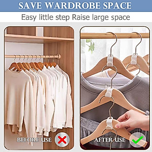 Clothes Hanger Connector Hooks,50 Pcs Hanger Hooks,Hanger Extender Clips, Cascading Clothes Hangers for Heavy Duty Space Saving Cascading Connection Hooks Clip for Closet Wardrobe Organiser(50PWhite)