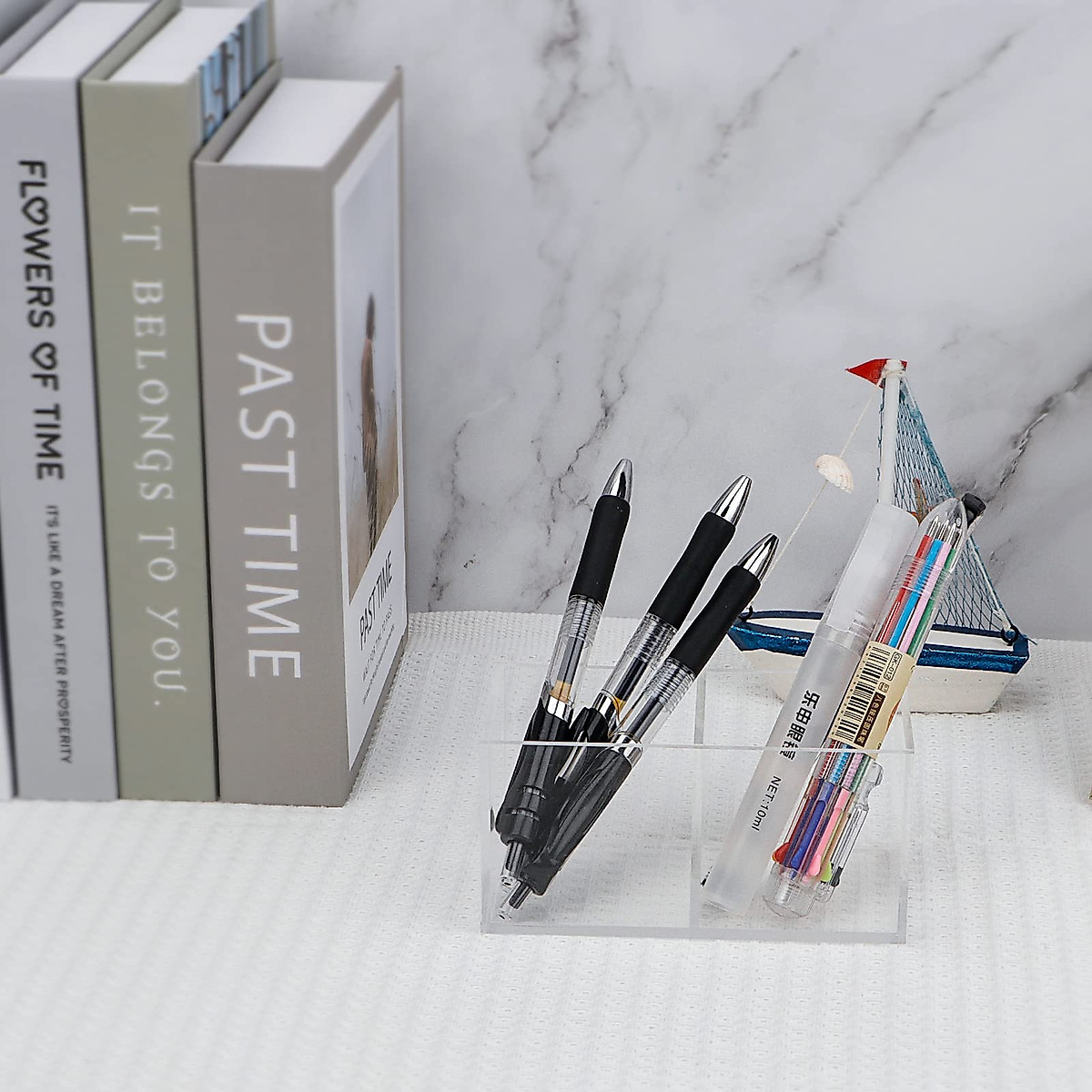 Acrylic Drawer Organizer, Dedoot Clear 2 Compartment 2 Section Makeup Organizer Transparent Plastic Makeup Brush Holder Durable Makeup Jewelry Accessories Storage Organizer, Clear Acrylic Plastic