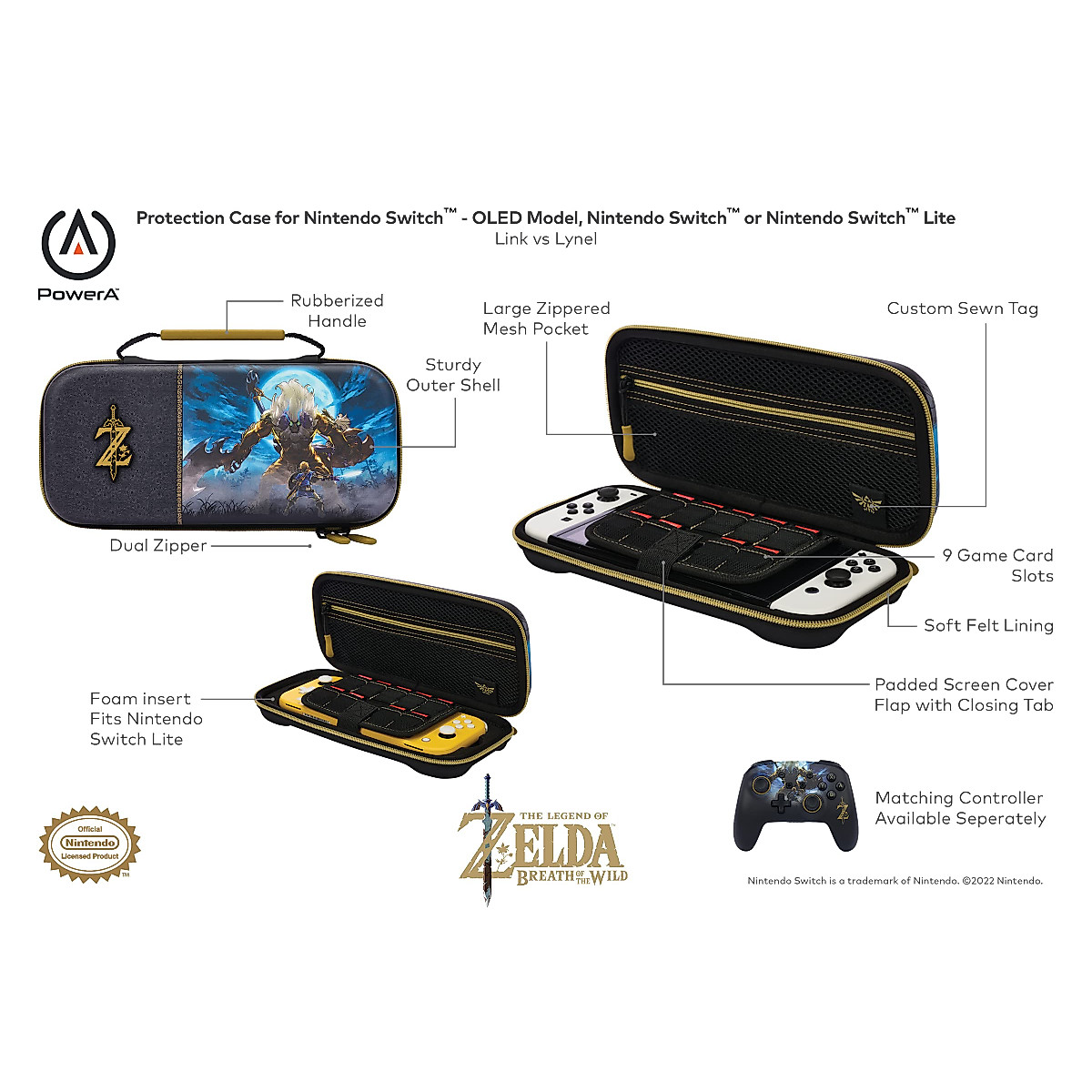 PowerA Protection Case for Nintendo Switch - OLED Model, Nintendo Switch Lite - Link vs. Lynel