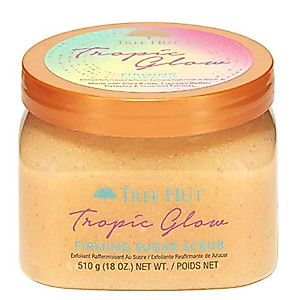 TREE HUT Tropic Glow Firming Sugar Scrub 18 Oz! Formulated With Real Sugar, Certified Shea Butter And Guarana Extract! Exfoliating Body Scrub That Leaves Skin Feeling Soft & Smooth! (Tropic Glow Scrub)