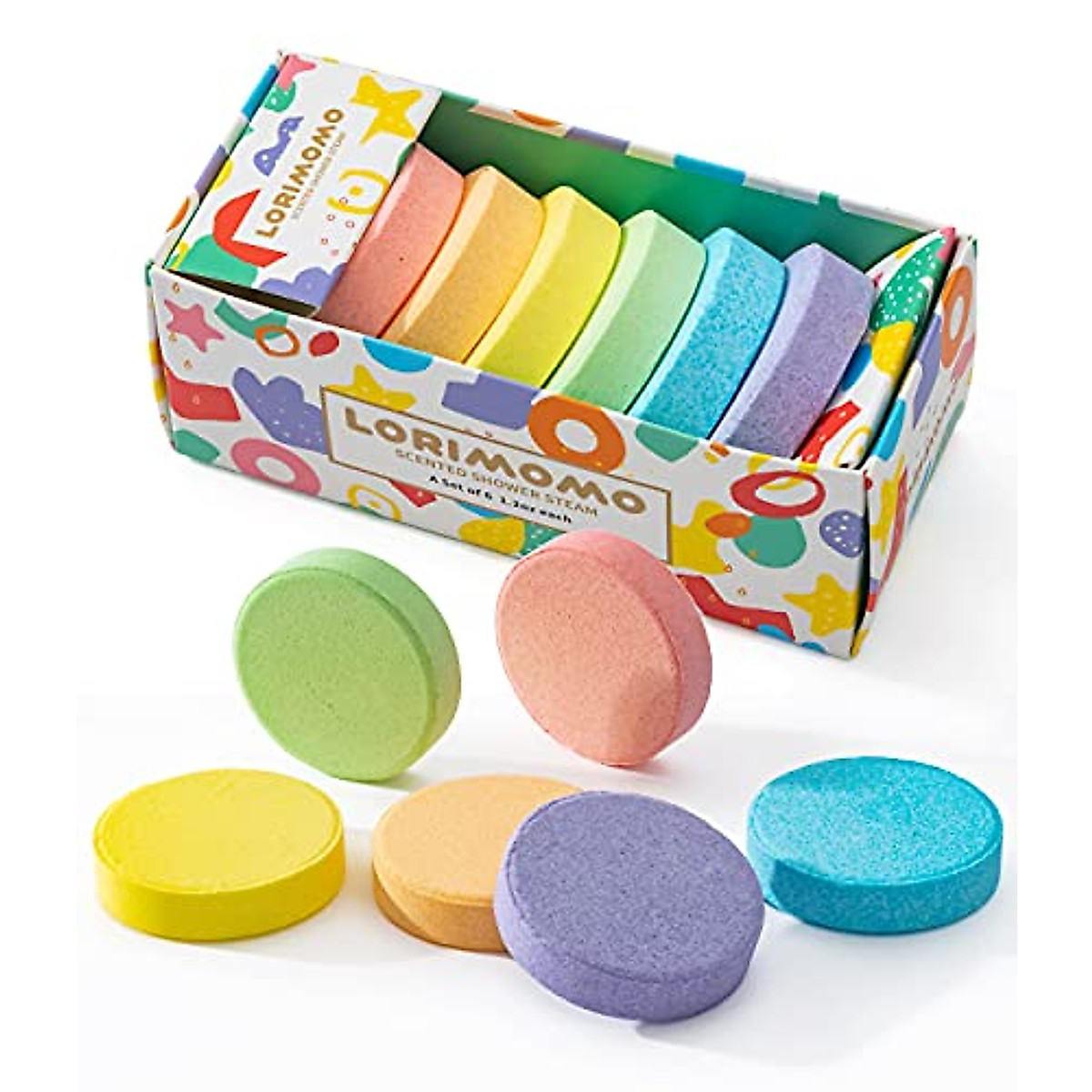 LORIMOMO Shower Steamers,6 PCS Shower Bombs Aromatherapy with Essential Oils, Shower Bombs Creat The Home-spa,Fizzies Great for Sinus and Stress Relief,Shower Steamers for Women Gift Set