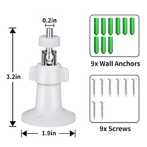 Wall Mount for All Arlo Camera, Arlo Ultra, Arlo Essential, eufyCam E/2C, Ultra/Ultra 2, & Others - Ring Stick Up Cam Battery with 1/4 Screw Head （Camera not Included）(3pcs)
