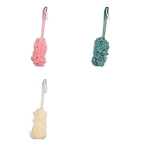 INGVY Dry Brushing Body Brush Long Handle Hanging Soft Mesh Back Body Bath Shower Scrubber Brush Sponge for Bathroom Shower Brush (Size : Green)