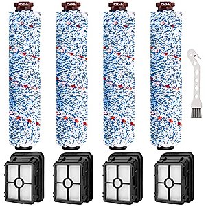 Bvhonwe 8 Pack Replacement Parts Compatible with Bissell CrossWave 1785 2306 Vacuum Cleaner 4 Pack Multi-Surface Brush Roll 1868 4 Pack Vacuum Filter 1866 Compare to Part 1608683 160-8683 1608684