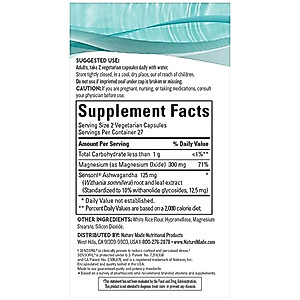 Nature Made Wellblends Calm & Relax, Ashwagandha 125 mg, Magnesium 300 mg, 54 Vegetarian Capsules