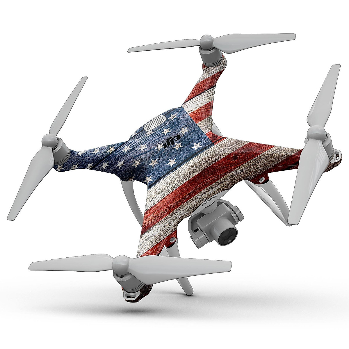 Design Skinz Design Skinz Wooden Grungy American Flag Full-Body Wrap Decal Skin-Kit Compatible with The Drone DJI Inspire 1