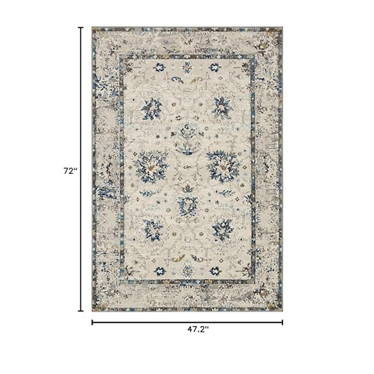 Mohawk Home Shea Traditional Floral Ornamental Gray 3' 11" x 6' Area Rug Perfect for Living Room, Dining Room, Office