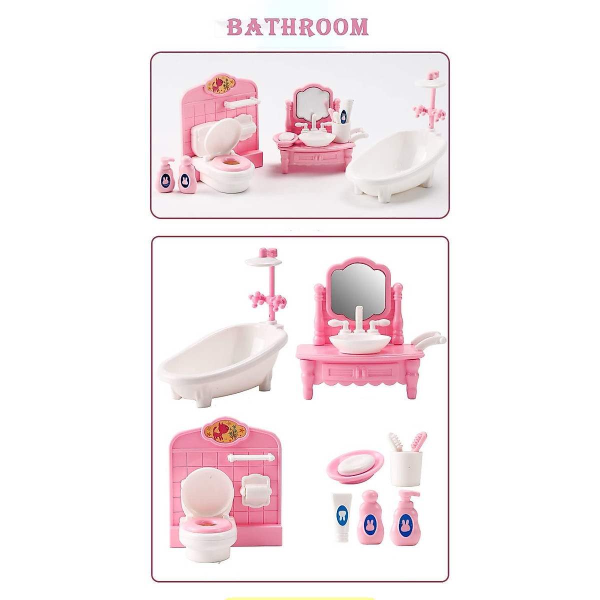 20 Pcs Mini Bathroom Set 1:12 Mini Living Room Set Miniature Accessories Miniature Furniture Accessories Model for Mini Dreamhouse