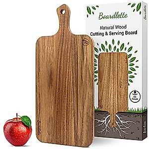 Boardlette Wood Cutting Board, Wooden Cutting Boards for Kitchen, Serving Board, Chopping Board, Wood Cutting Boards for Meat Cheese Bread Vegetables, Acacia Wood Medium