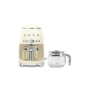 Smeg 50" s Retro Drip Coffee Maker with Extra Carafe, Cream