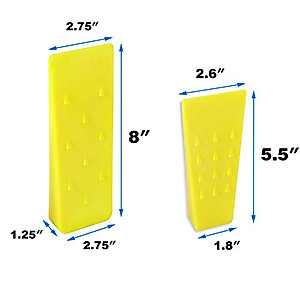 6 Pack Tree Felling Wedges with Spikes for Safe Tree Cutting – 3 Each of 8” and 5.5” Wedges with Storage Bag; 6 Felling Dogs to Guide Trees Stabilize and Safely to Ground for Loggers and Fallers
