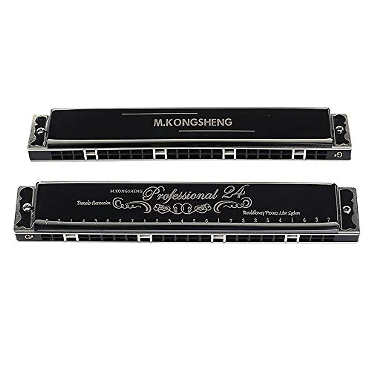 Harmonica Harmonica 24 Hole Polyphonic Hole Sound Professional Performance C HarmonicaAdvanced Beginners Practice Self-Study C Harmonica Instrument178 * 28 * 22mm Harmonicas