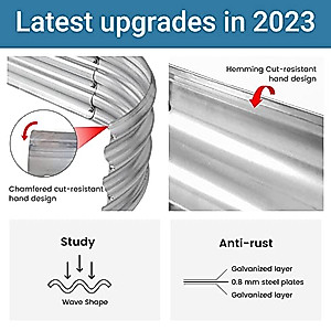 CHALAIR Outdoor Galvanized DIY Raised Garden Bed Kits, Sturdy and Durable, Oval Design Provides Sufficient Space for Planting Vegetables and Other Plants.