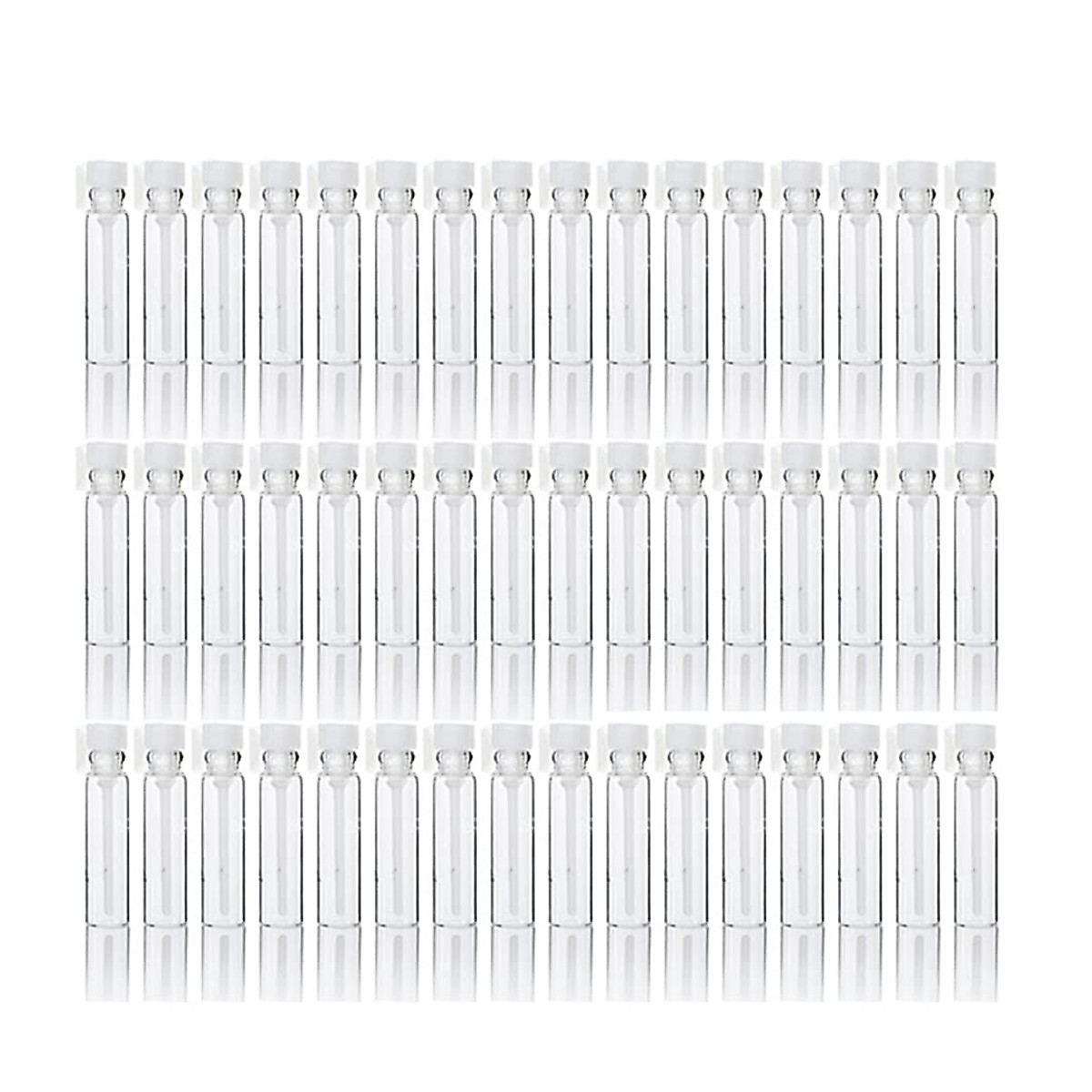 Elfensatll- 100PCS Transparent Clear 1ml 1/4 Dram Empty Glass Sample Vials With 0.5ml 10pcs Pipettes Droppers for Party Makeup Tool Essential Oils Aromatherapy Perfume Cologne