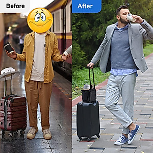 Luggage Cup Holder for Suitcases Free Hands, Travel Accessories, Adjustable for Different Sizes of Coffee Cups, Universal Luggage Accessories for Flight Attendants, Business Travelers, Tourists-Black