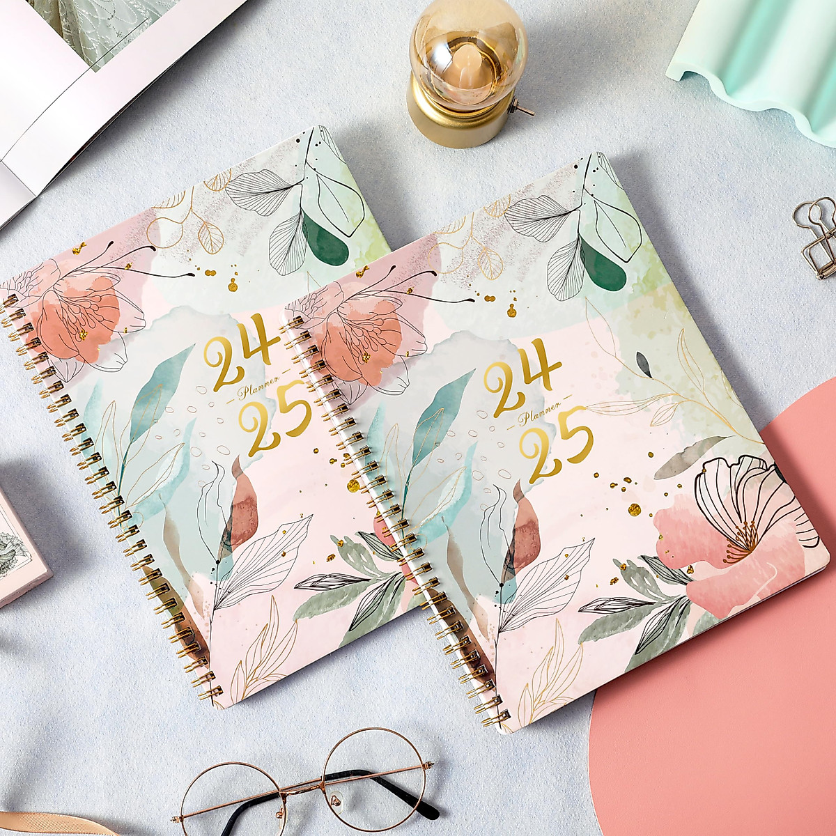 2024-2025 Planner - Planner 2024-2025 from July 2024 - June 2025, 8" x 10", Weekly and Monthly Planner 2024-2025 with Marked Tabs, Flexible Cover + Thick Paper + Twin-Wire Binding - Pink