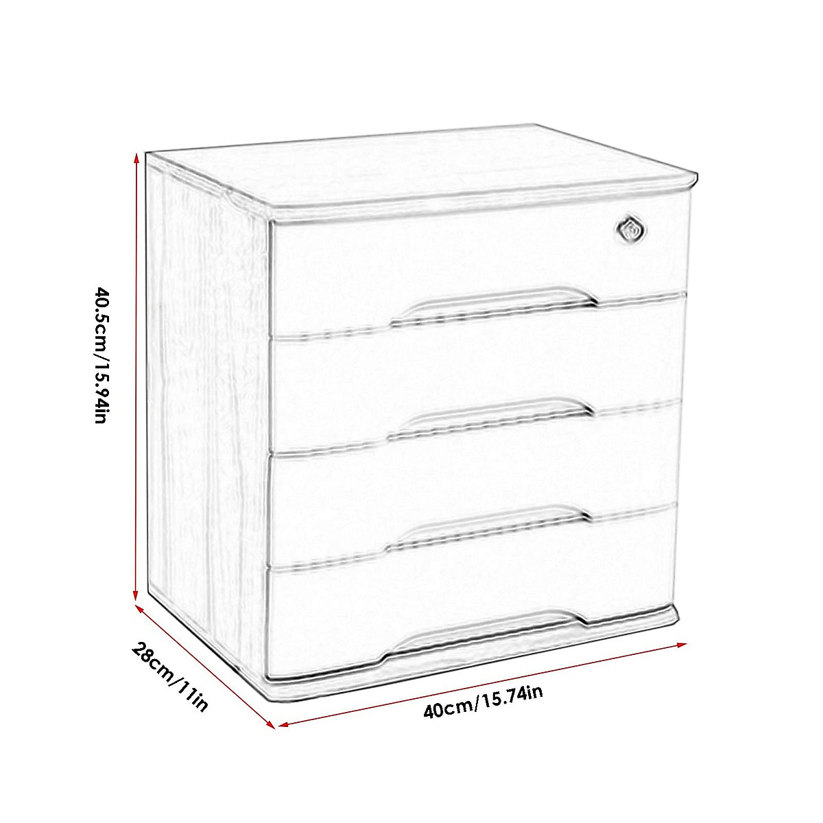 FPIGSHS Wooden Desktop Storage Box with Lockable Drawers, Office Supplies A4/Receipt File Organizer, Flat File Cabinet (Color : A, Size : 4 Drawer)