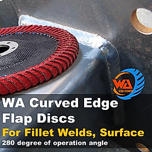 WA 3PCS - 4 1/2"x7/8" Curved Edge 60# Fillet Weld VSM Ceramic Flap Discs Sanding Disc Grinding Wheel for Angle Grinder Metal/Stainless Steel 4 1/2 Inch Grit 60