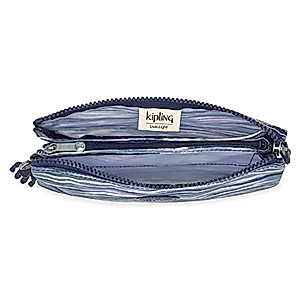 Kipling Women’s Creativity Extra Large Wristlet, Versatile Cosmetics Kit, Lightweight Nylon Travel Organizer, Brush Stripes Print