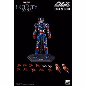 threezero Marvel Studios The Infinity Saga: Iron Patriot 1:12 Scale DLX Collectible Figure,Multicolor,3Z02570W0