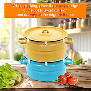 12pcs Dutch Oven Lid Protector Clips, Cookware Protector Clips Replacement Plastic Bumpers Stacking and Storage Protective Clips for Dutch Oven Pots