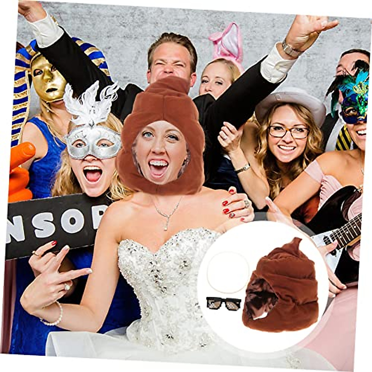 Abaodam 3 Sets Birthday Hat Kids Outfits Kids Tiara Browns Hat Xmas Poop Toys Kids Fruit Cap Christmas Stocking Stuffer Costume Accessory Decorative Poop Hat Party Poop Hat Keep Warm Child