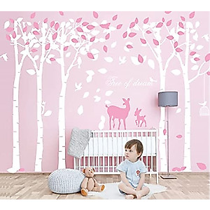 Giant Jungle Tree Wall Decals for kids room decor, Nursery wall decal, kids wall decor (White)