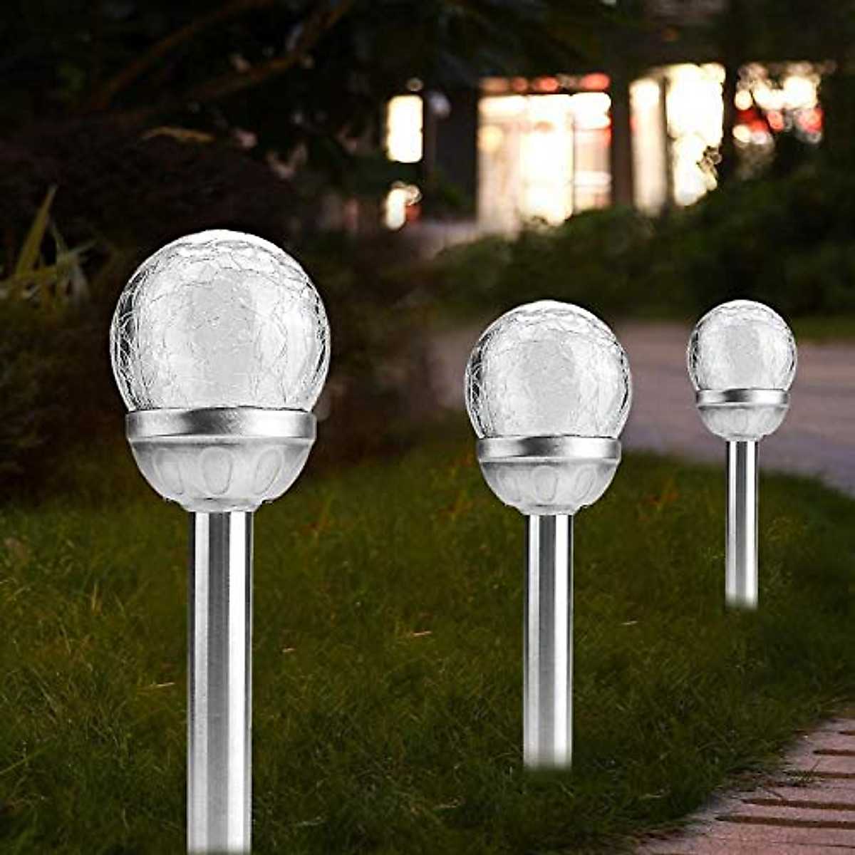 Ball Stake Light, Abs Material Yard Solar Lamp, Waterproof Sturdy And Durable Low Power Consumption Easy To Install Pathway For Home Garden Lawn