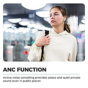 Apex Elite Active Noise Cancelling Earbuds Bluetooth Headphones True Wireless Earbuds with Charging Case Bluetooth Earbuds 5.0 Built in Mic Immersive Sound Deep Bass 25H for Sports/Travel/Work, White