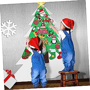 TOYANDONA Felt Christmas Tree Toddler Gift Kids Suit Blush Decor Childrens Nativity Set for Kids Felt Xmas Tree Ornament Xmas Party Favor Xmas Decorations Christmas Wall Hanging Without 3d