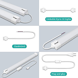 Airand LED Ceiling Light Fixture 4FT, LED Shop Light Fixture 5000K, IP66 Protection LED Garage Light Closet Light Under Cabinet Light, 36W 3600 LUX LED Tube Shop Light Work Light for Shop,Hallway