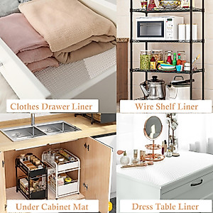 Shelf Liners for Kitchen Cabinets 15 Inch Wide X 20 Ft Non Adhesive Cabinet Drawer Liner Non Slip Waterproof Strong Grip Closet Pantry Shelf Liner Cupboard Fridge Mat for Bathroom Drawer