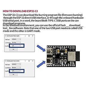 Teyleten Robot ESP32-C3-DevKitM-1 ESP32-C3 Development Board Core Board Serial WiFi Bluetooth Module WiFi+BTLE 5.0 Module Type-C for Arduino 3PCS