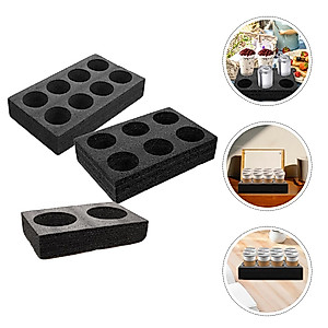 Cabilock Black Tray 3PCS Tray Accessories Coffee Pearl Cotton Food Outdoor Milk Tea Server Drinks Cup Foam Cup Holder Commercial take Out Drink Carrier Wine Glass Cups and Plates Beverages